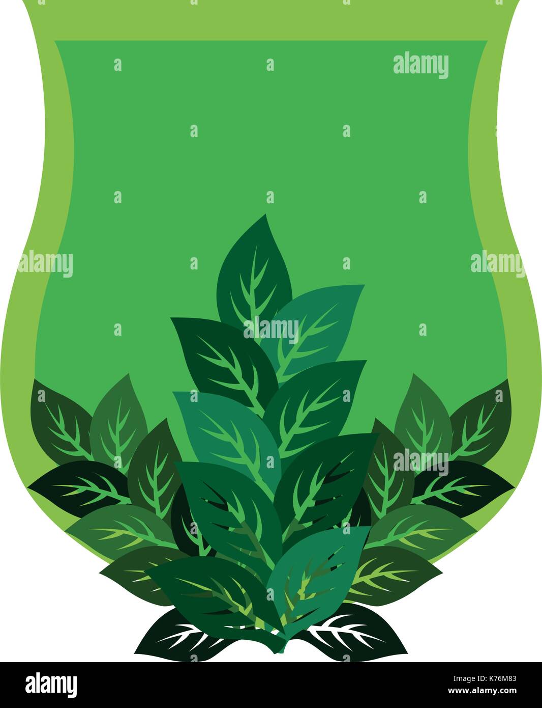 decorative frame with leaves icon over white background colorful design ...