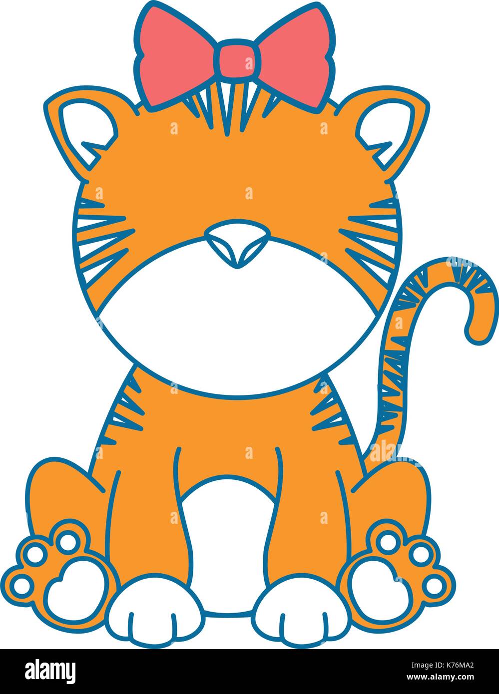 cute female tiger character icon vector illustration design Stock ...