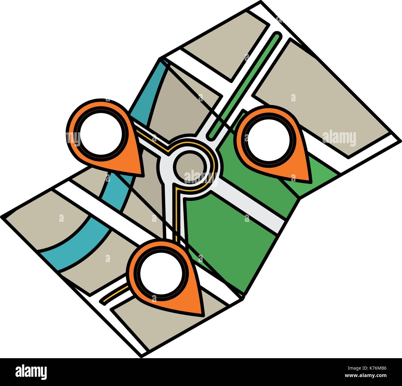 city map icon over white background vector illustration Stock Vector ...