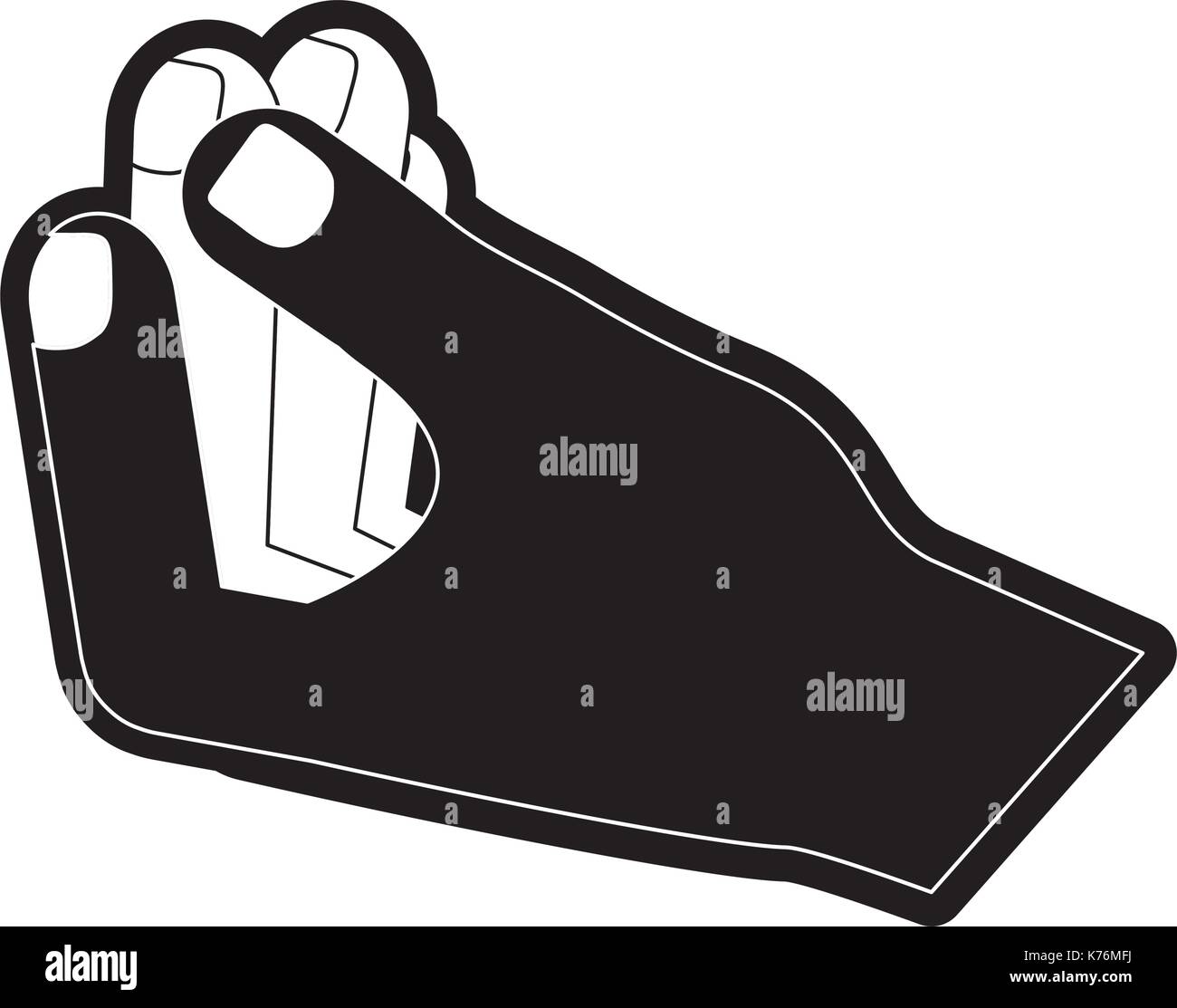 human hand icon over white background vector illustration Stock Vector ...