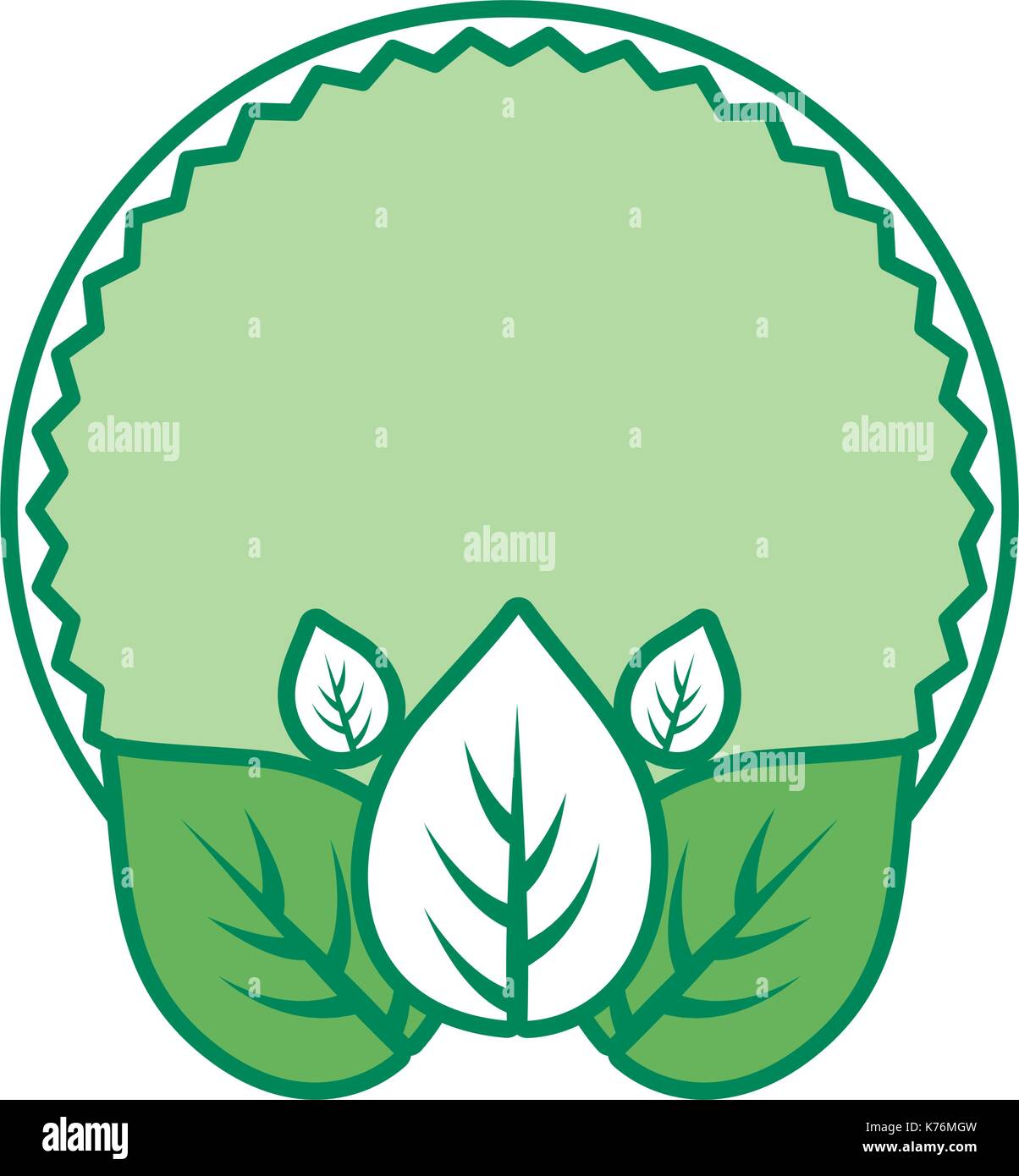 decorative frame with leaves icon over white background colorful design ...