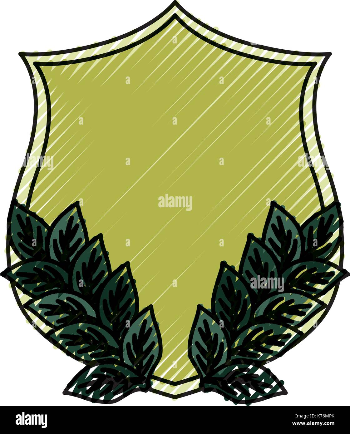 decorative frame with leaves icon over white background colorful design ...