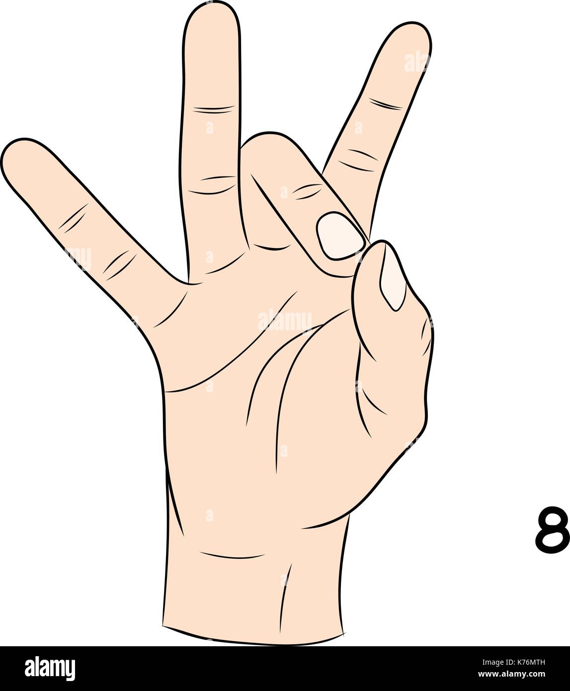 Sign language,Number 8 Stock Vector Image & Art - Alamy