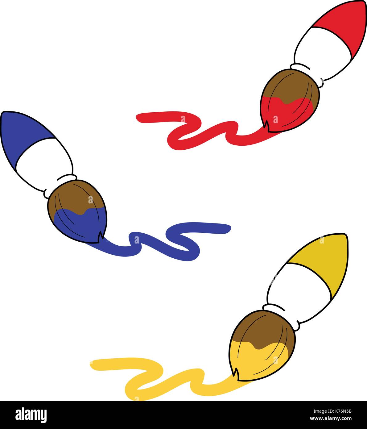 Cartoon paint brush hi-res stock photography and images - Alamy