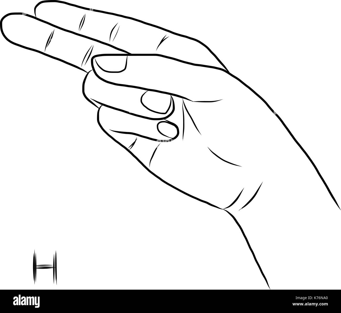 Sign language and the alphabet,The Letter H Stock Vector Image & Art ...