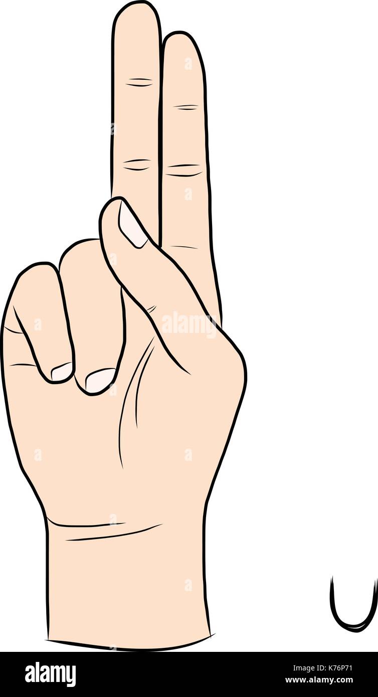 Sign language and the alphabet,The Letter U Stock Vector Image & Art ...