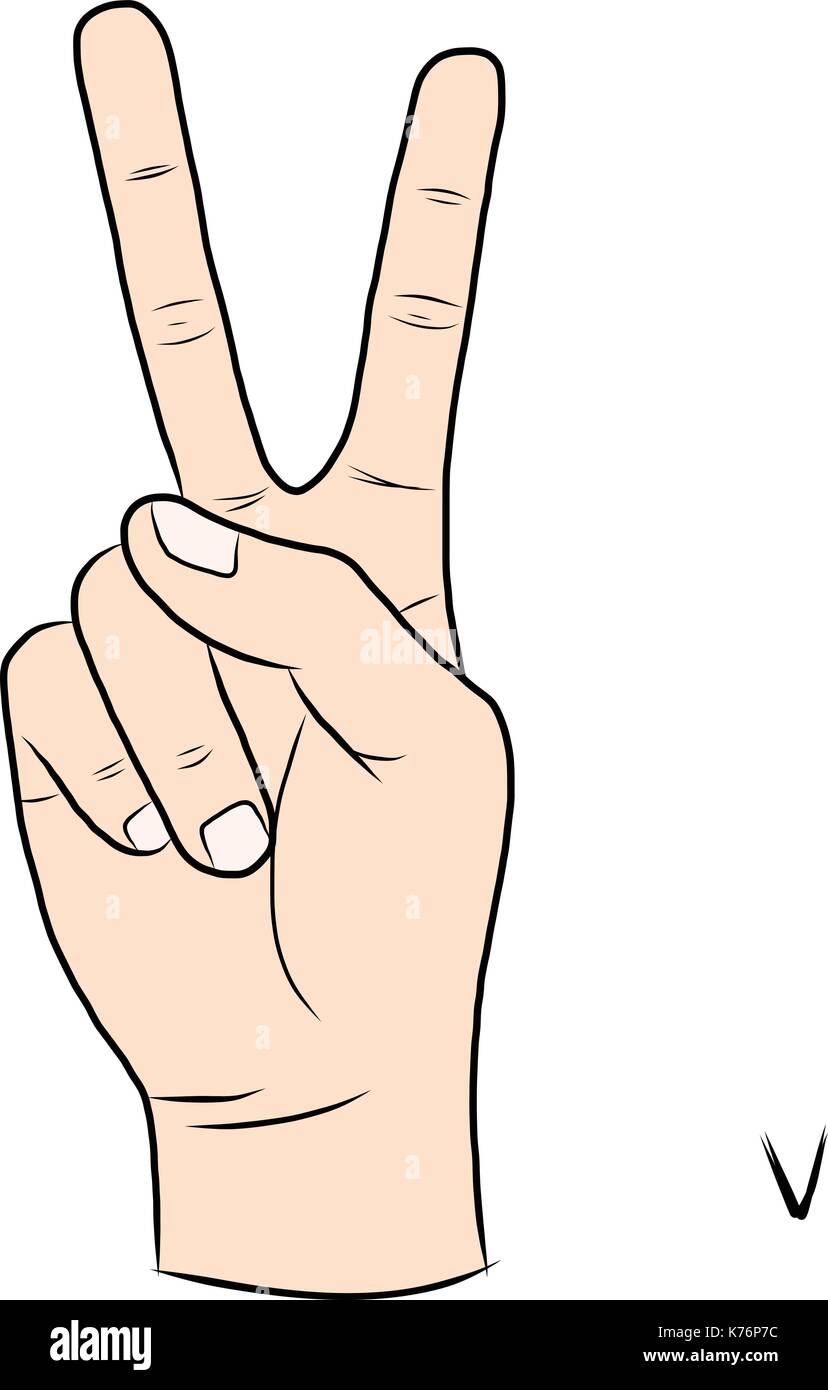 Sign language and the alphabet,The Letter V Stock Vector Image & Art ...
