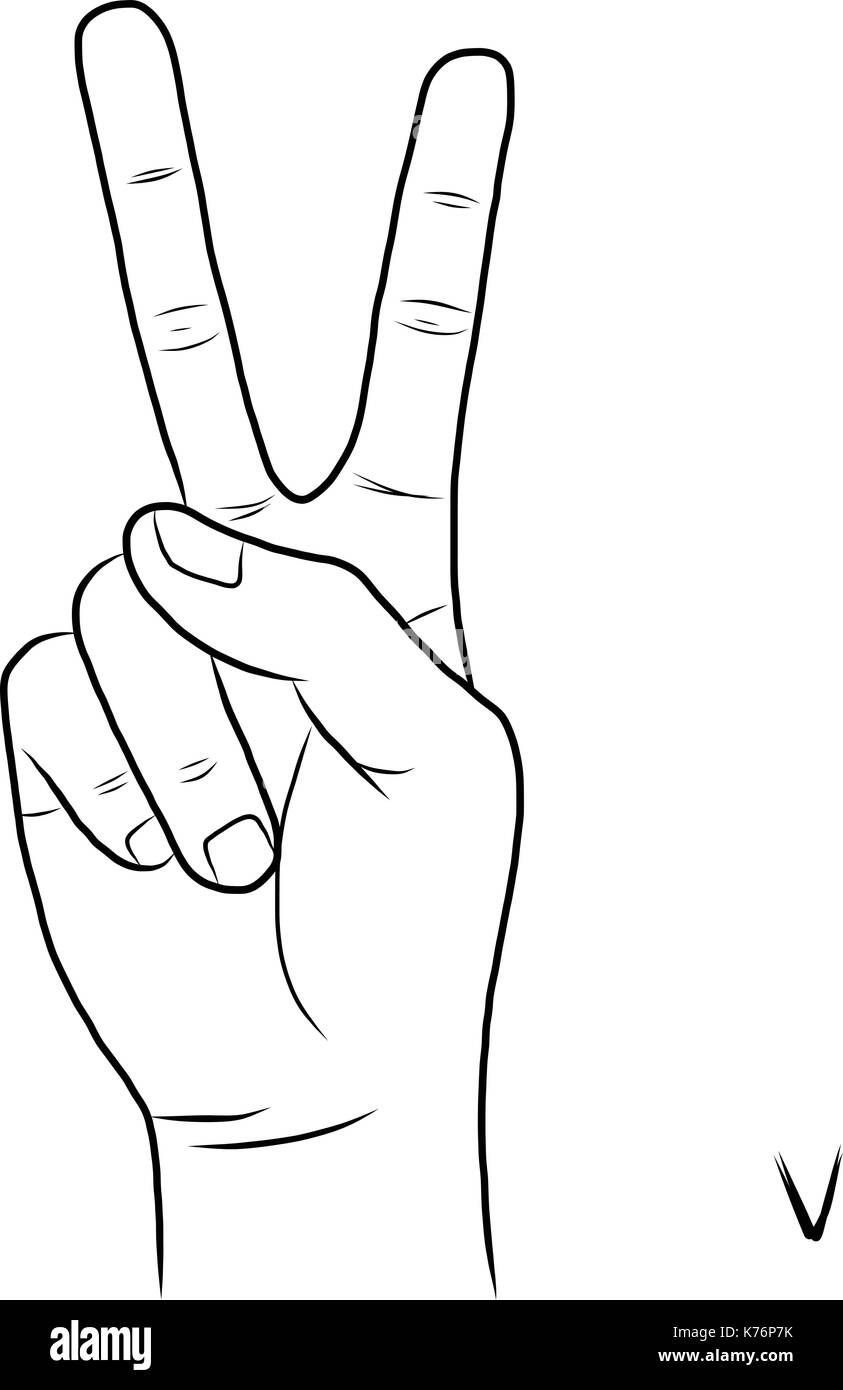Sign language and the alphabet,The Letter V Stock Vector Image & Art ...