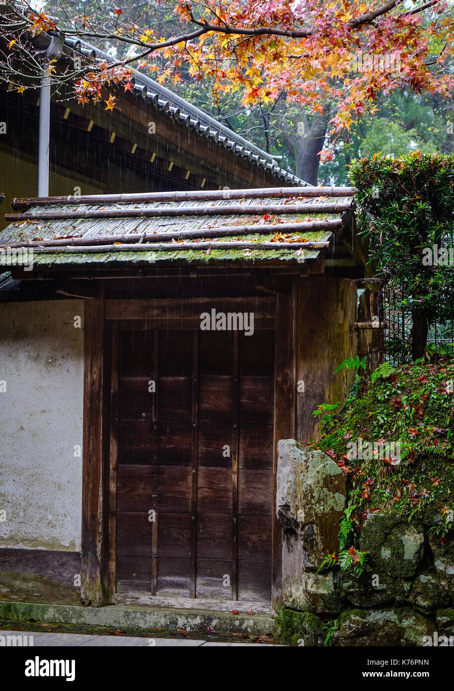 The gate of wooden house at autumn in Kyoto, Japan Stock Photo - Alamy