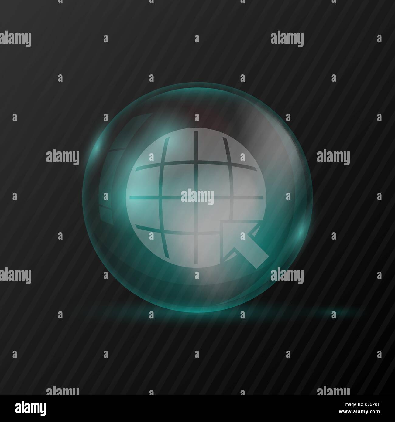 transparent sphere with earth and arrow symbols Stock Vector Image ...