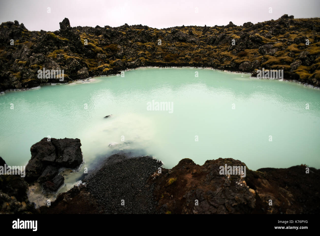 Blue lagoon in Iceland, colorful hot springs, tourist attraction Stock ...