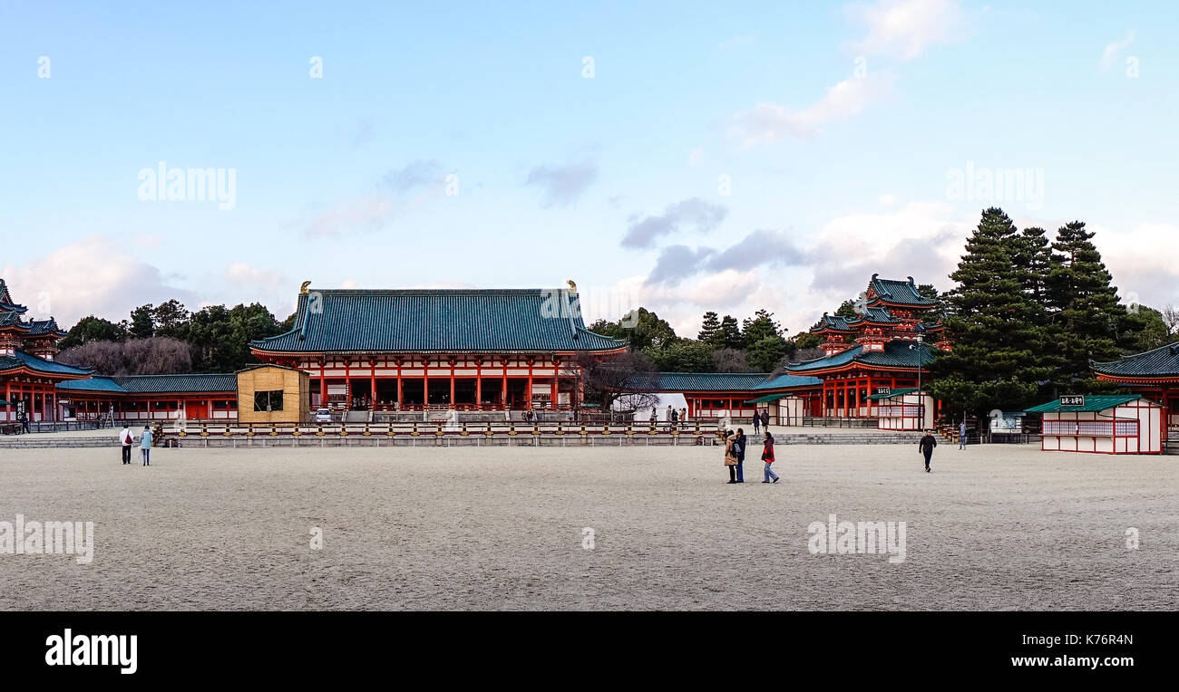 Kyoto, Japan - Dec 25, 2015. Panorama view of Heian Temple in Kyoto ...