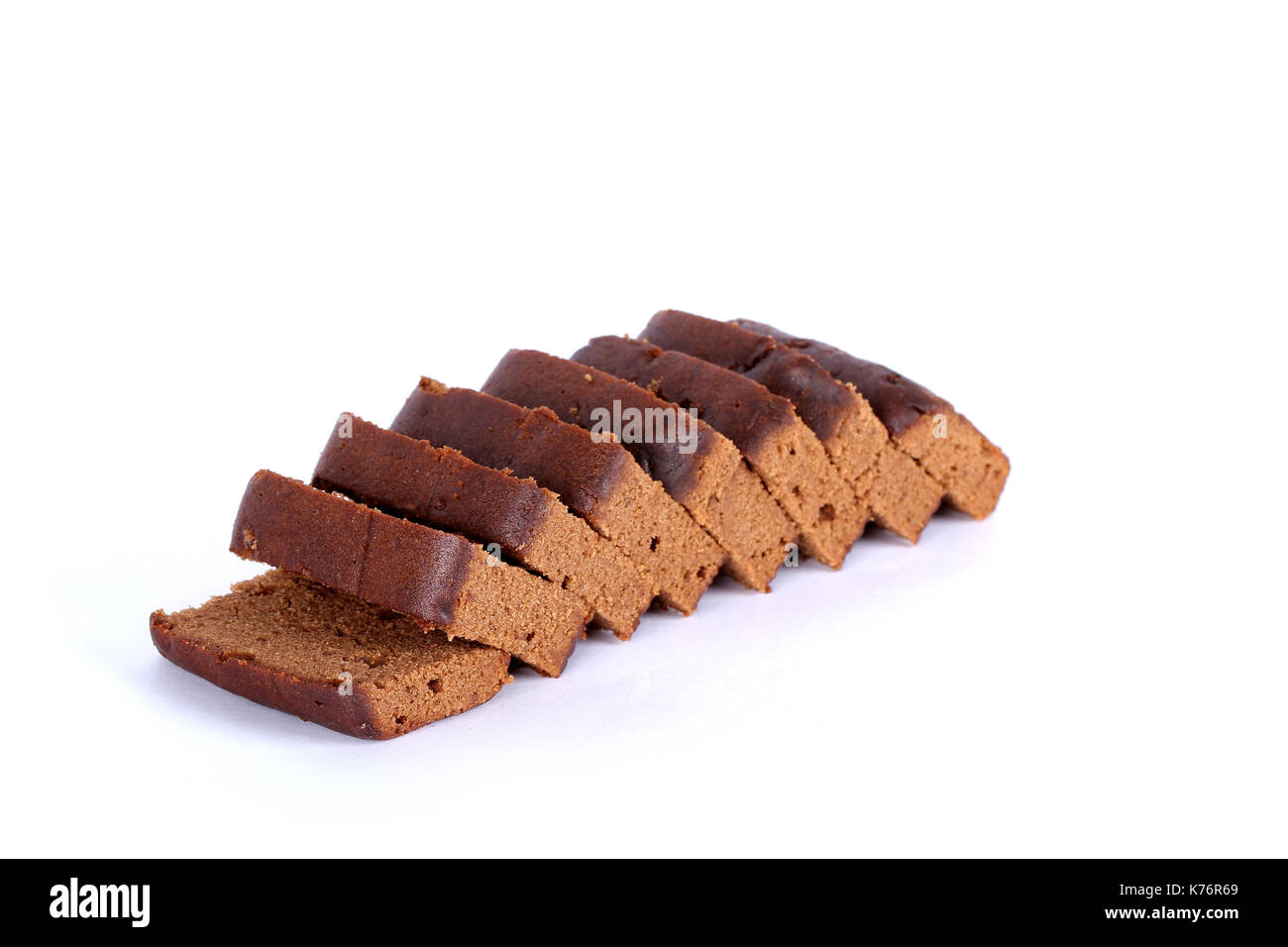sliced bar cake chocolate slice slices in white Stock Photo - Alamy