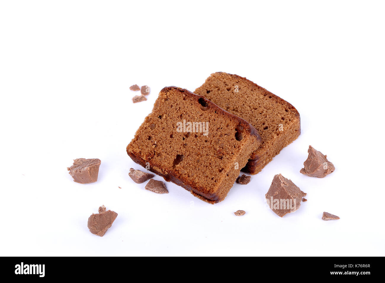 sliced bar cake chocolate slice slices in white Stock Photo - Alamy