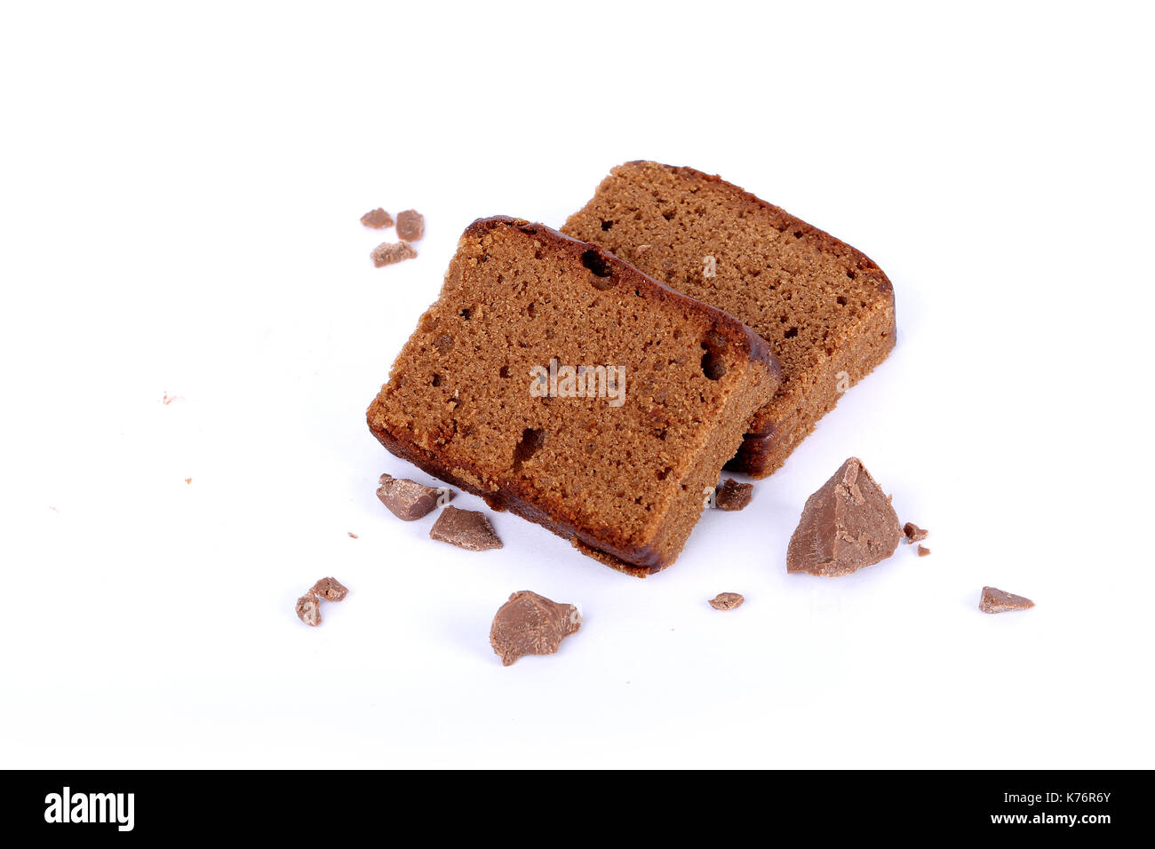 sliced bar cake chocolate slice slices in white Stock Photo - Alamy