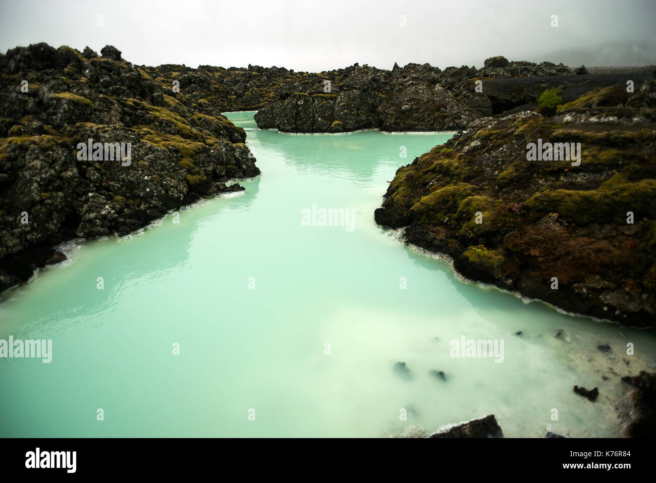 Blue lagoon in Iceland, colorful hot springs, tourist attraction Stock ...