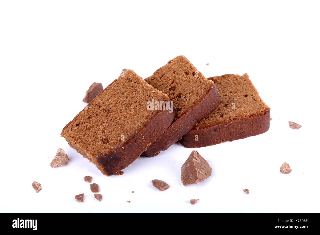 sliced bar cake chocolate slice slices in white Stock Photo - Alamy