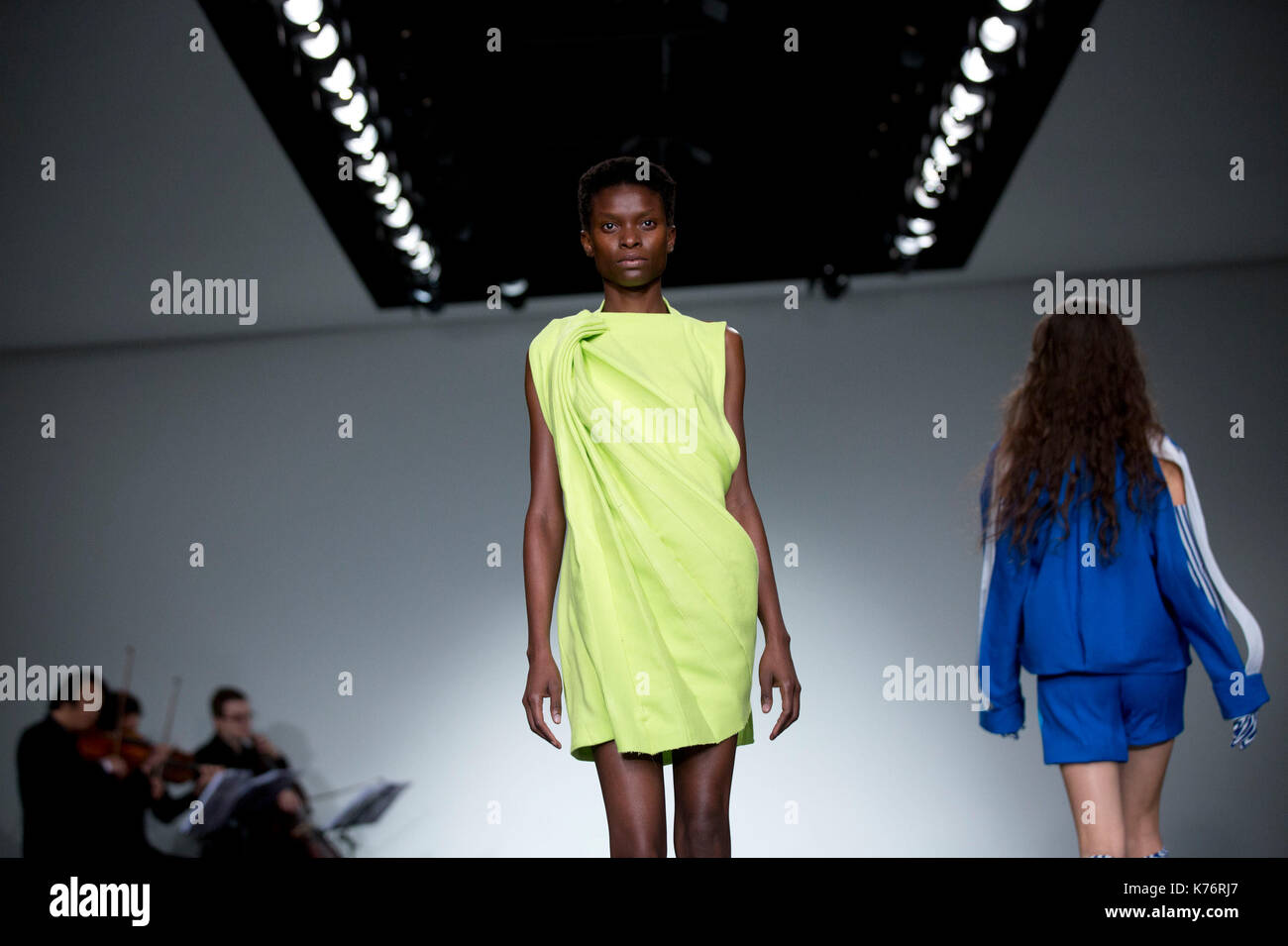 Models on the catwalk during the Richard Malone London Fashion Week ...