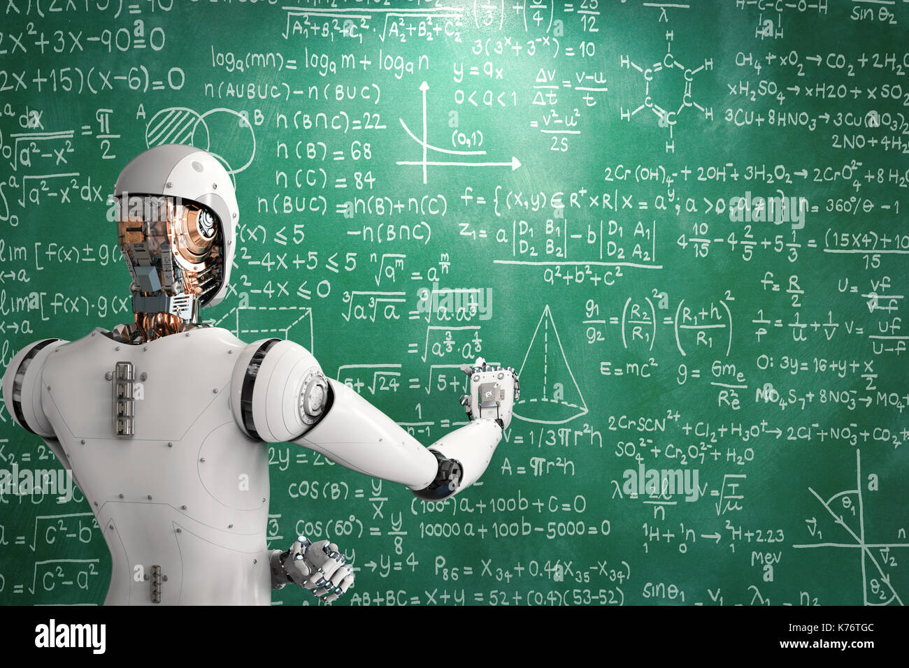 3d rendering robot learning or solving problems Stock Photo - Alamy