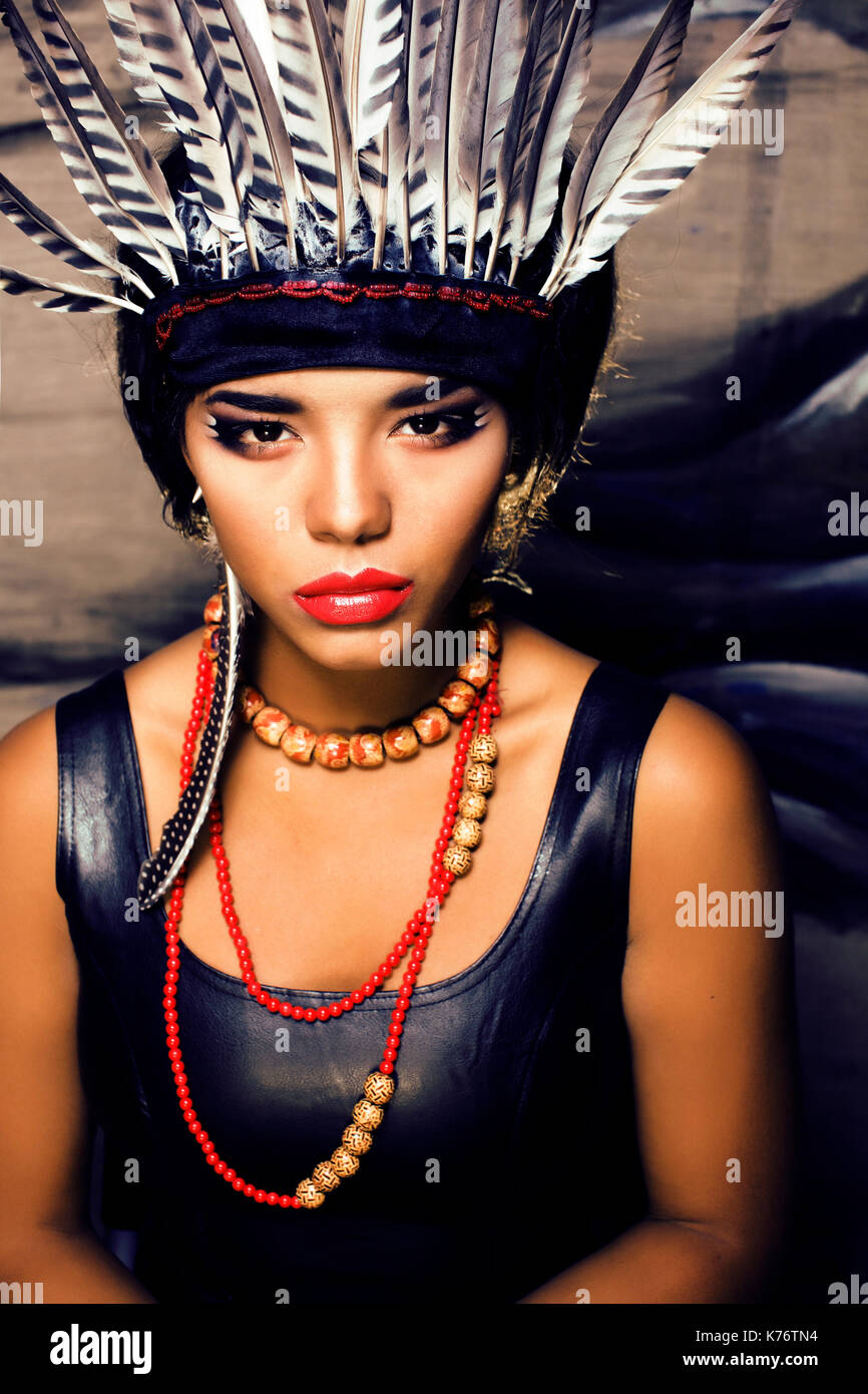 Native american halloween costume hi-res stock photography and images ...