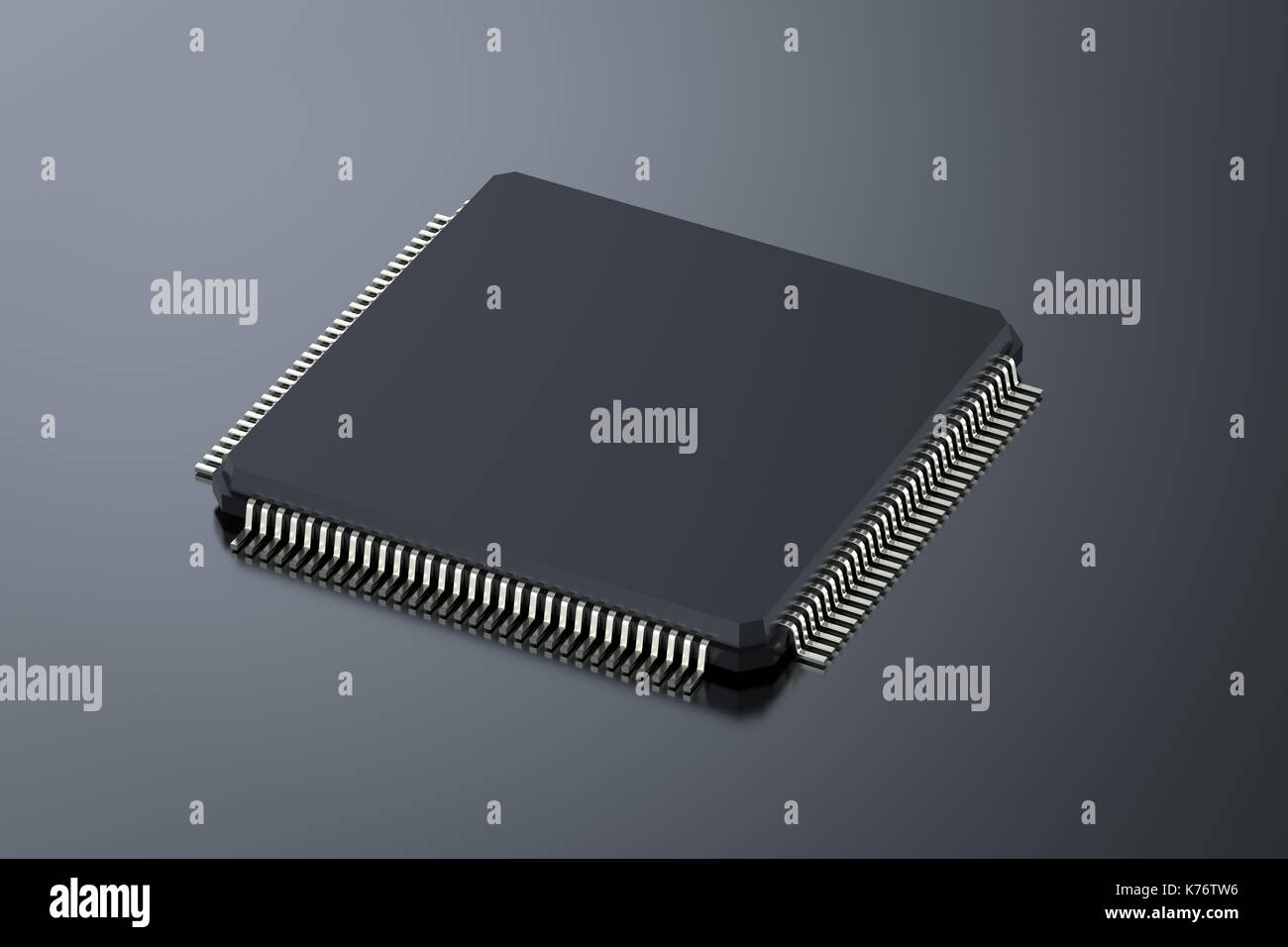 3d rendering black cpu chip on black background Stock Photo - Alamy