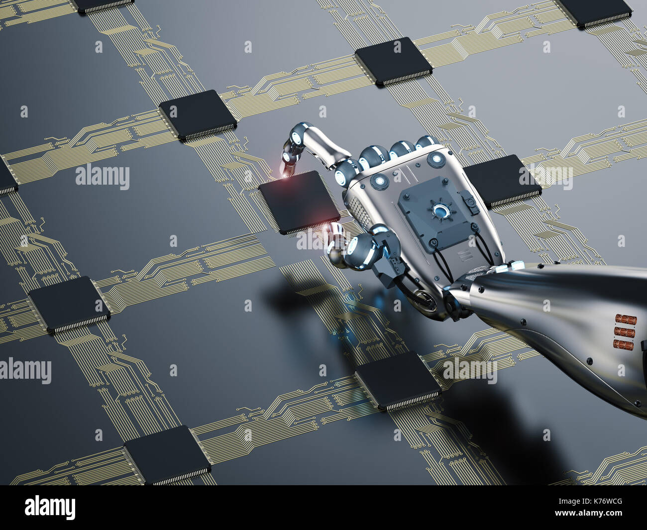Cyborg working computer hi-res stock photography and images - Alamy