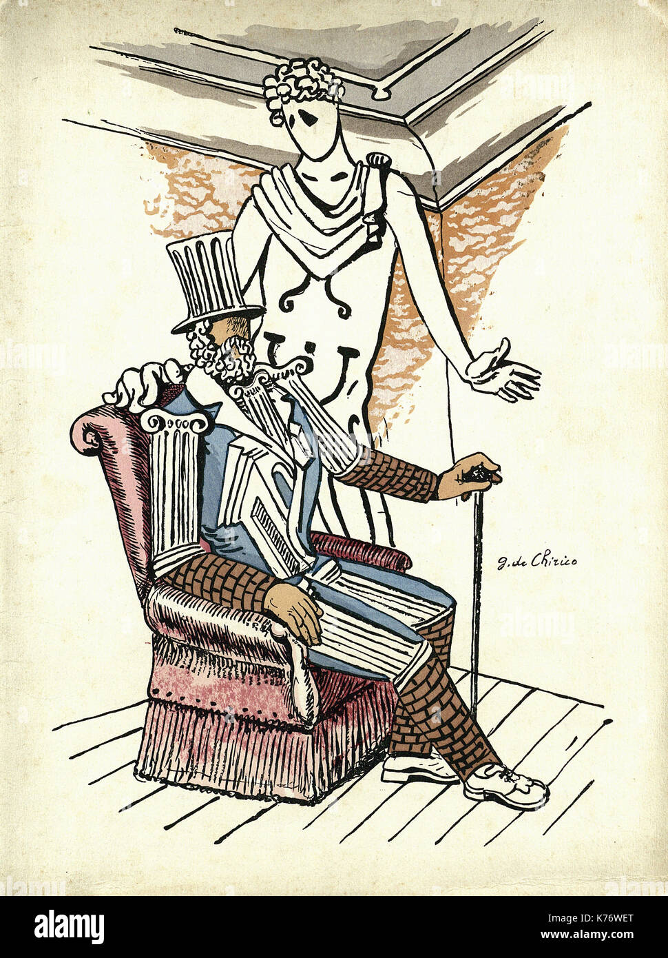 1929 Ballets Russes program with cover by Giorgio de Chirico Stock ...