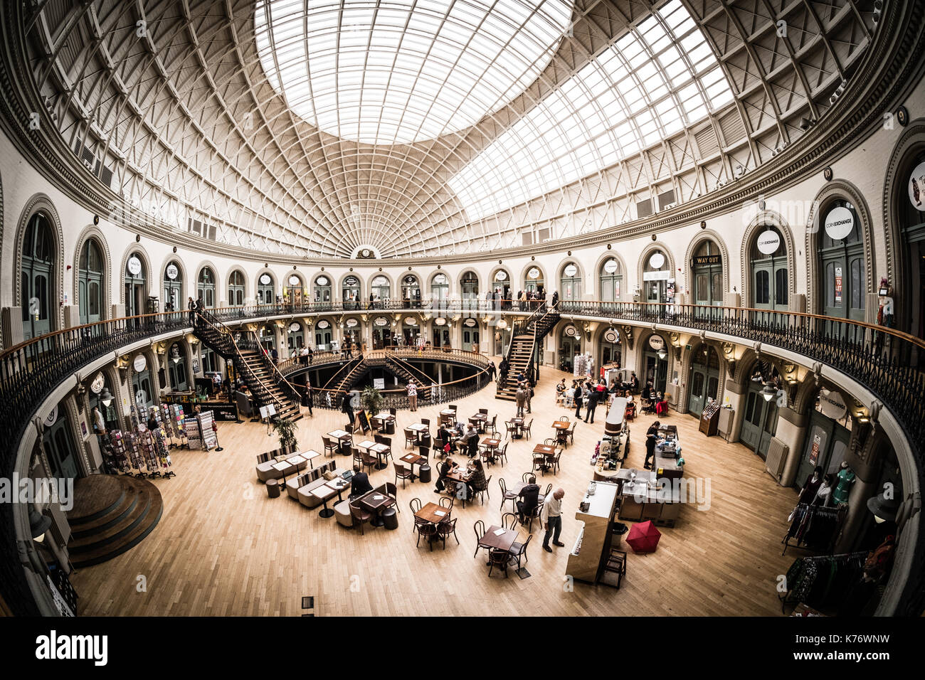 Inside The Corn Exchange, Leeds, West Yorkshire, England Stock Photo ...