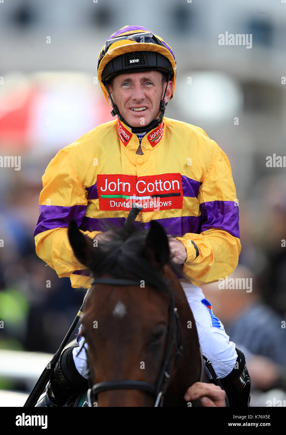 Jockey Paul Hanagon on Great Prospector after the Weatherbys Racing ...