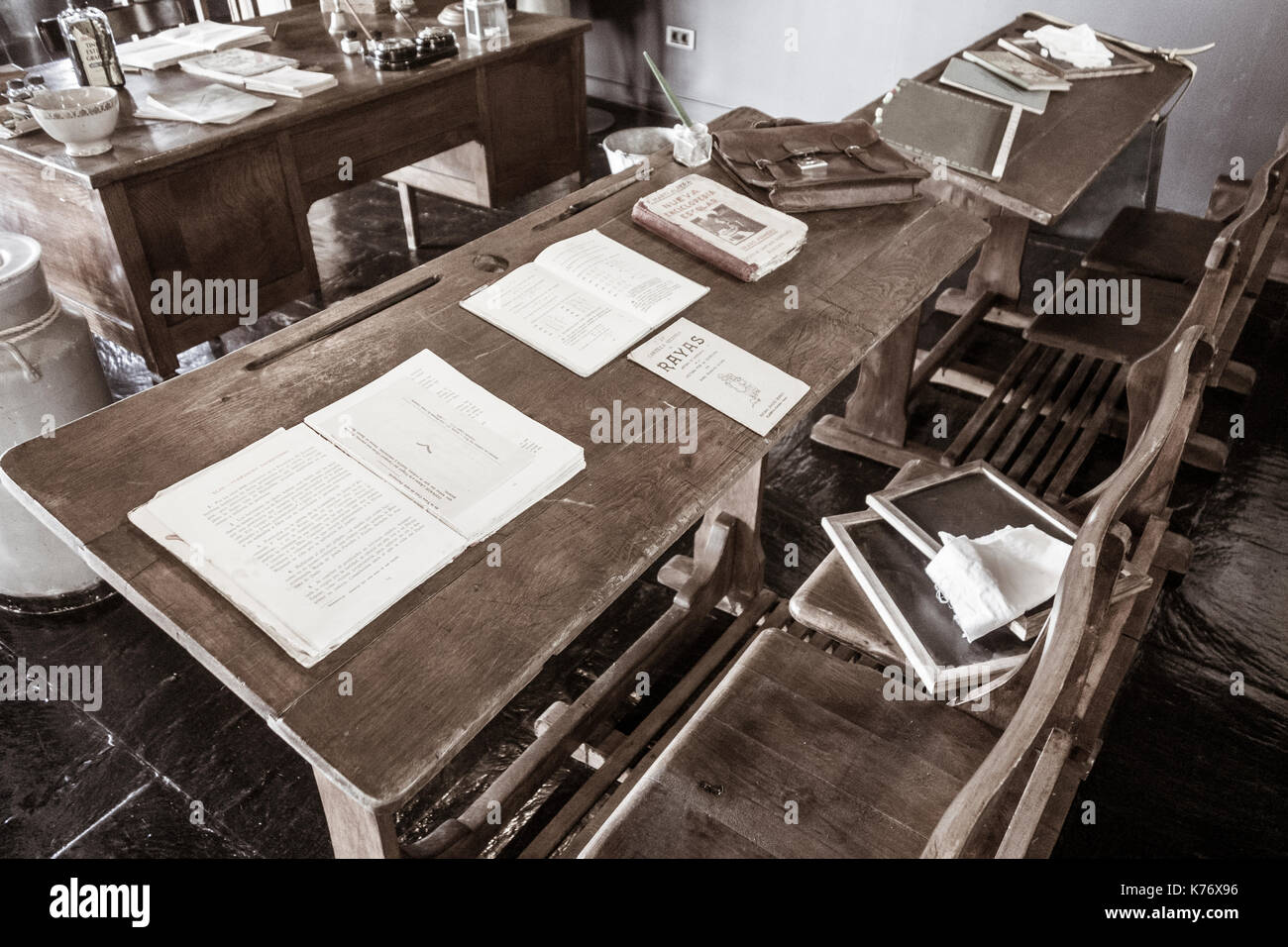 Old school classroom in Elder museum in Las Palmas, Gran Canaria ...