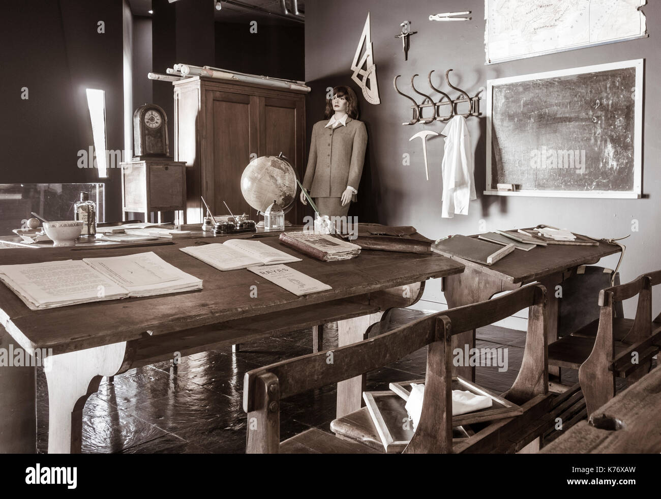 Old school classroom in Elder museum in Las Palmas, Gran Canaria ...