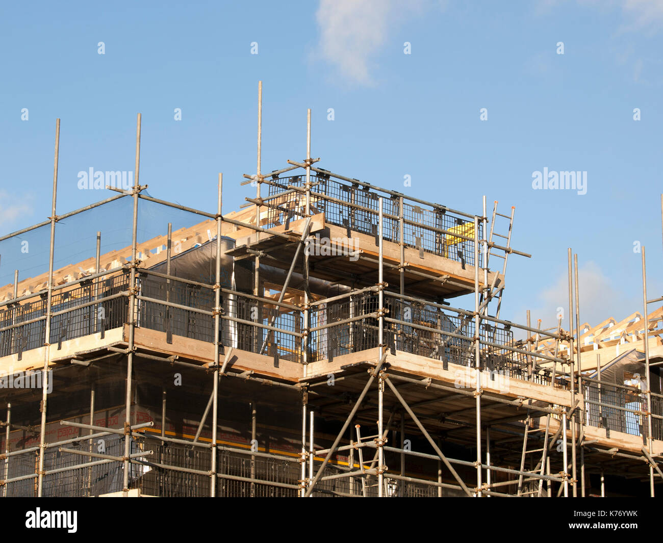 Scaffolding on construction site of affordable homes in Barnstaple ...