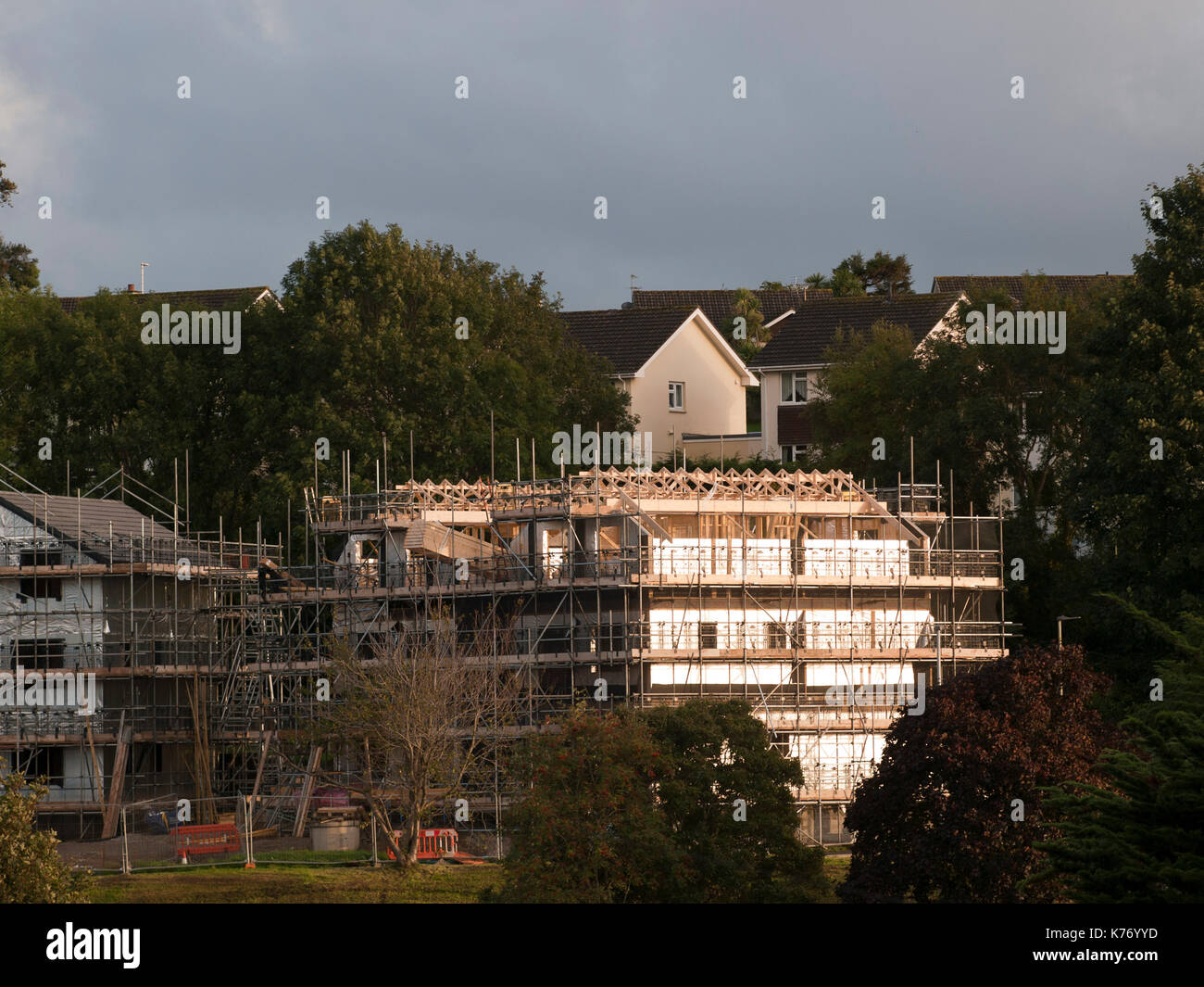 Scaffolding on construction site of affordable homes in Barnstaple ...