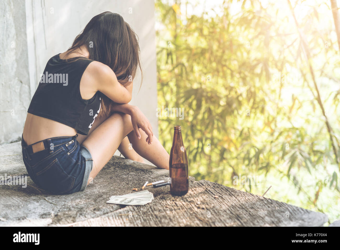 Alcoholism, Alcoholism issue Stock Photo - Alamy