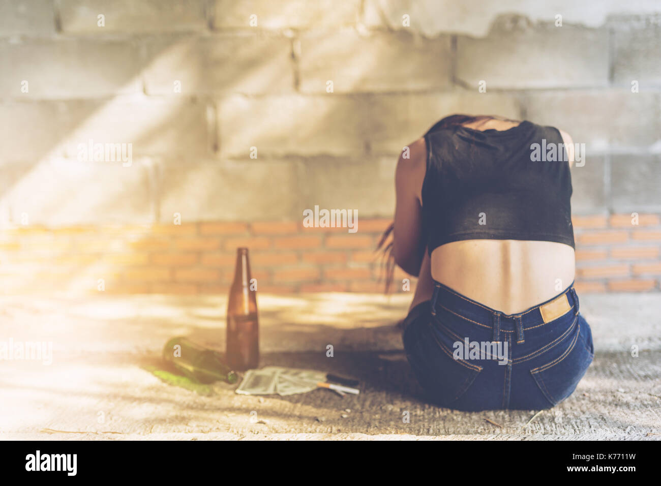 Alcoholism, Alcoholism issue Stock Photo - Alamy
