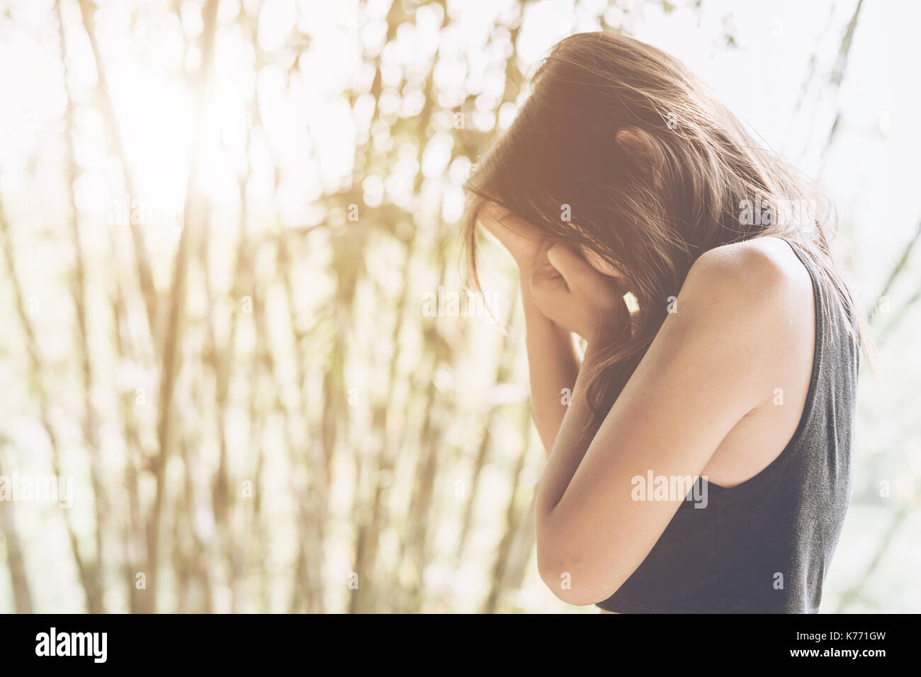Lonely girl sad Stock Photo - Alamy