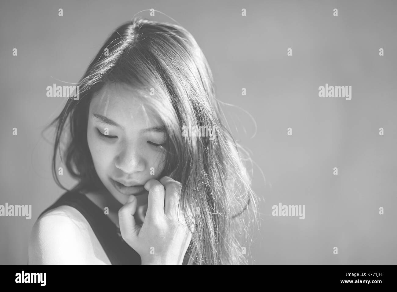 Lonely girl sad Stock Photo - Alamy