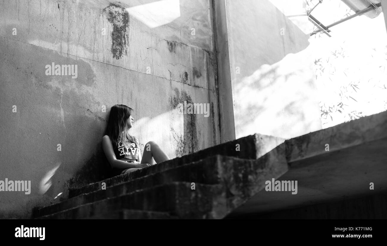 Lonely girl sad Stock Photo - Alamy