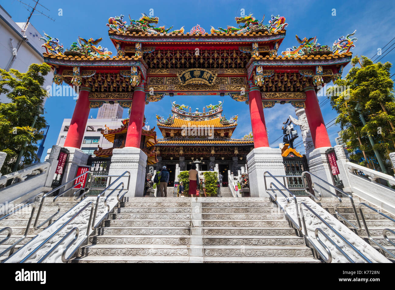 The Kwan Tai Temple and gate in Chinatown, Yokohama, Japan, Asia Stock ...