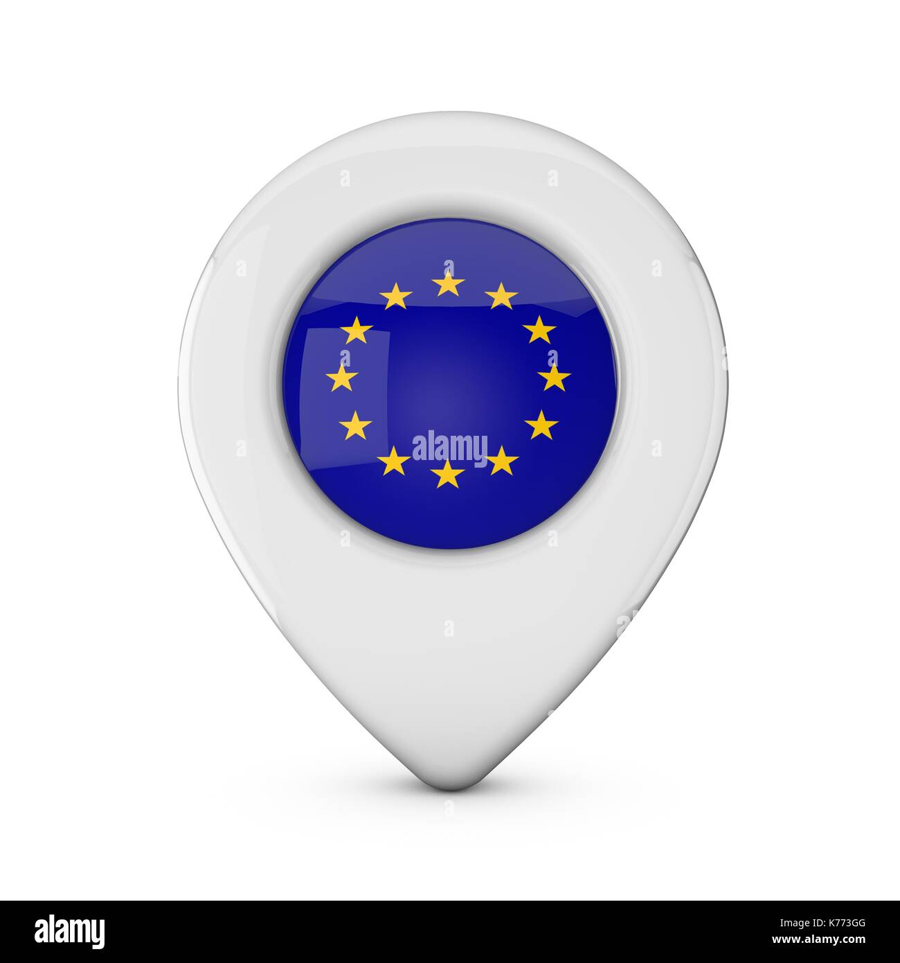 European Union flag location marker icon. 3D Rendering Stock Photo - Alamy
