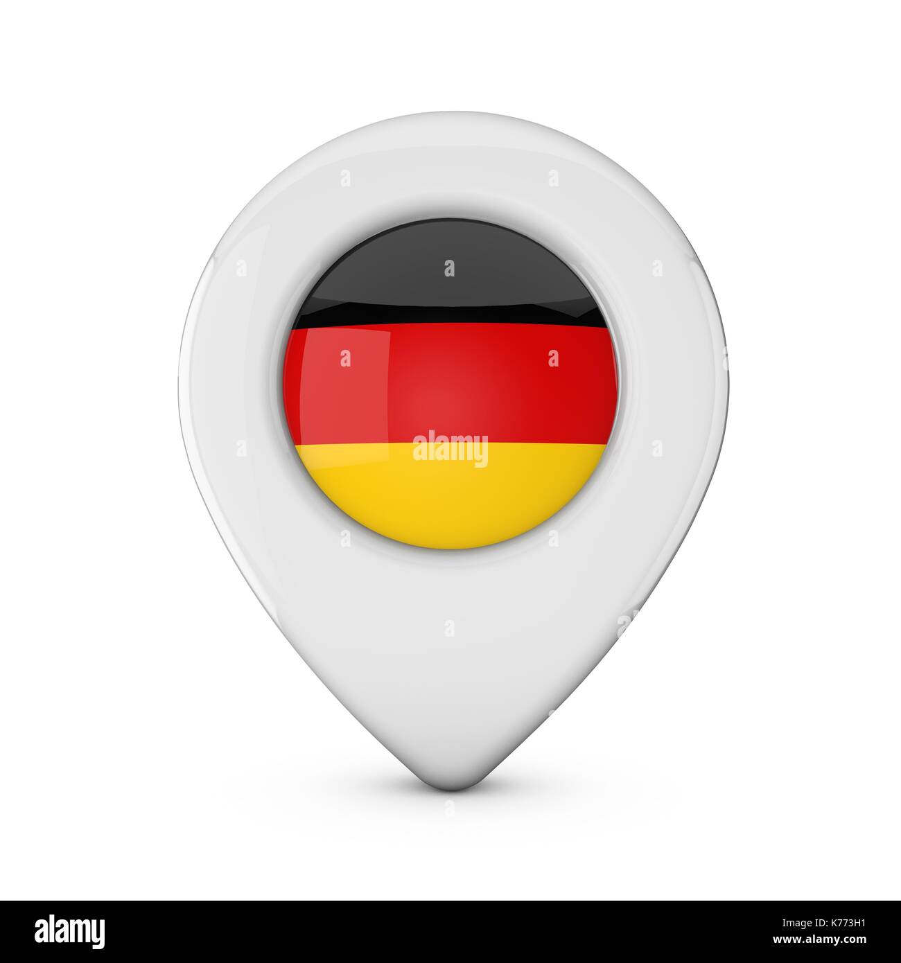 Germany flag location marker icon. 3D Rendering Stock Photo - Alamy