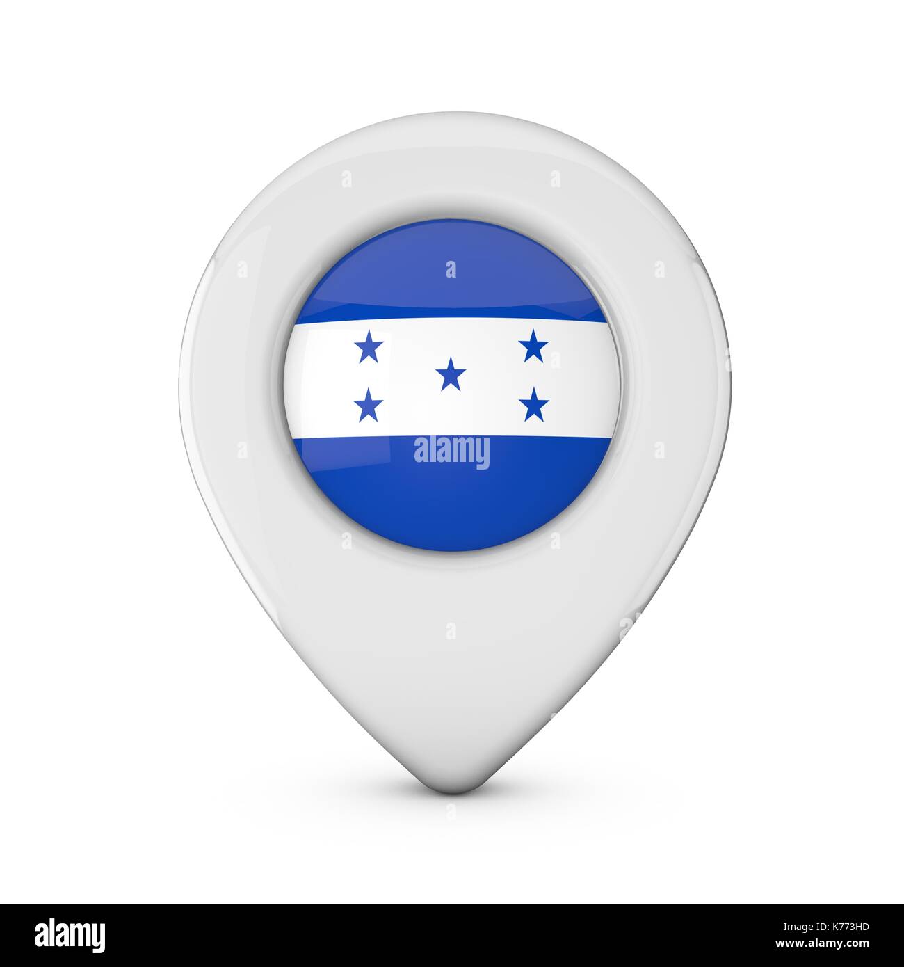 Honduras flag location marker icon. 3D Rendering Stock Photo - Alamy