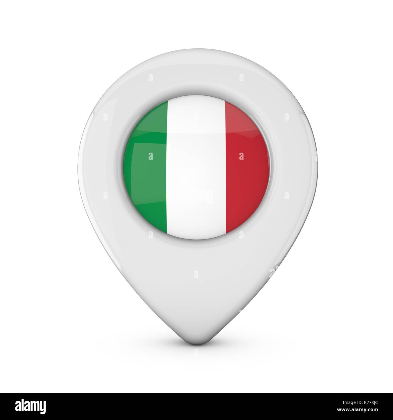Italy flag location marker icon. 3D Rendering Stock Photo - Alamy