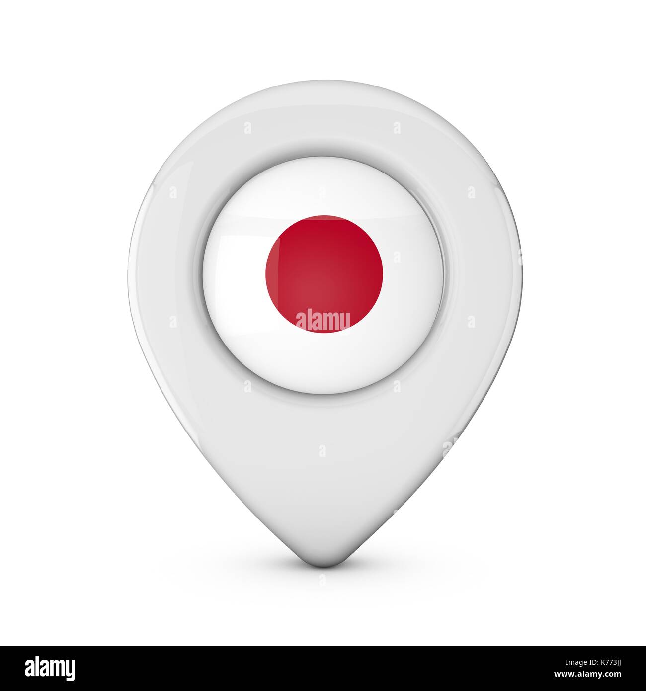 Japan flag location marker icon. 3D Rendering Stock Photo - Alamy