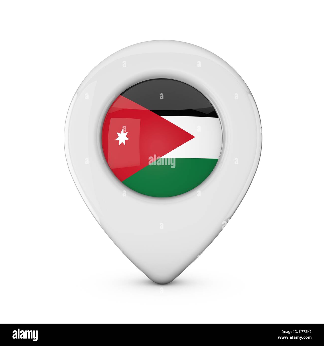 Jordan flag location marker icon. 3D Rendering Stock Photo - Alamy