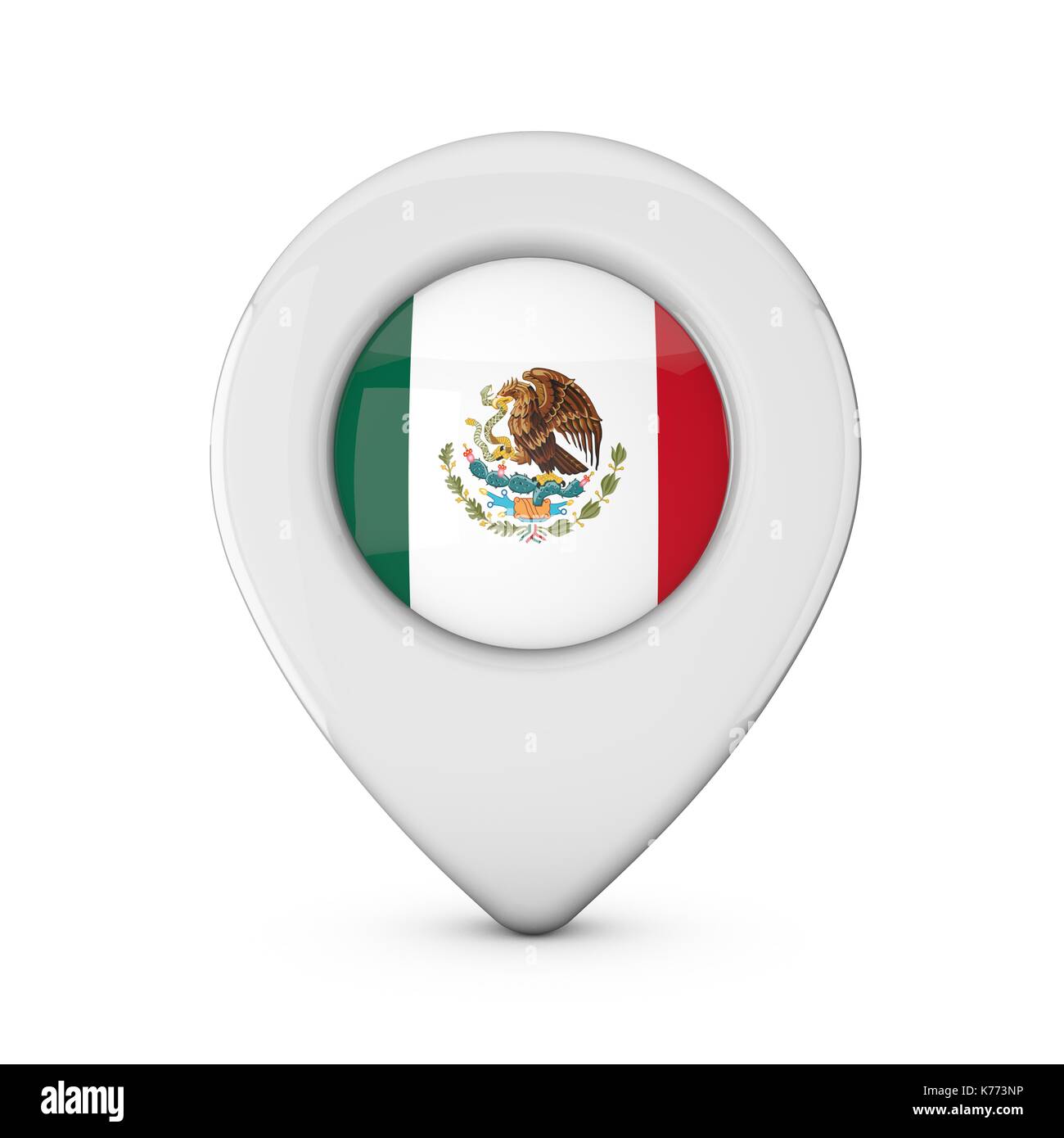 Mexico flag location marker icon. 3D Rendering Stock Photo - Alamy