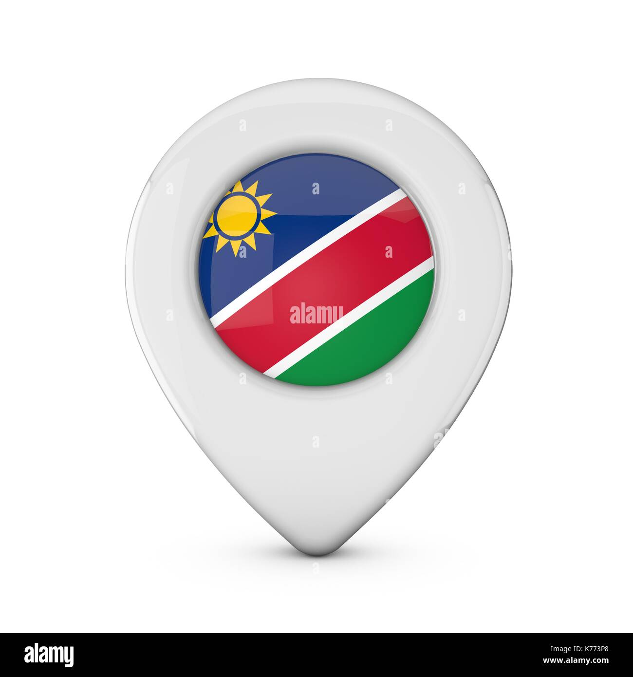 Namibia flag location marker icon. 3D Rendering Stock Photo - Alamy
