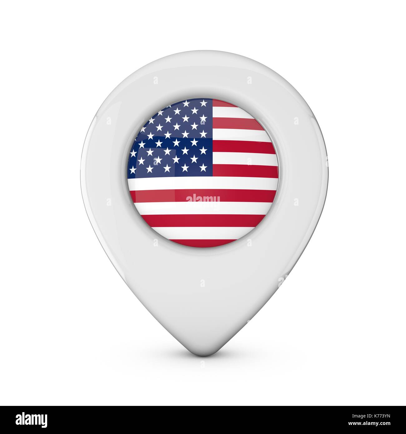 USA flag location marker icon. 3D Rendering Stock Photo - Alamy