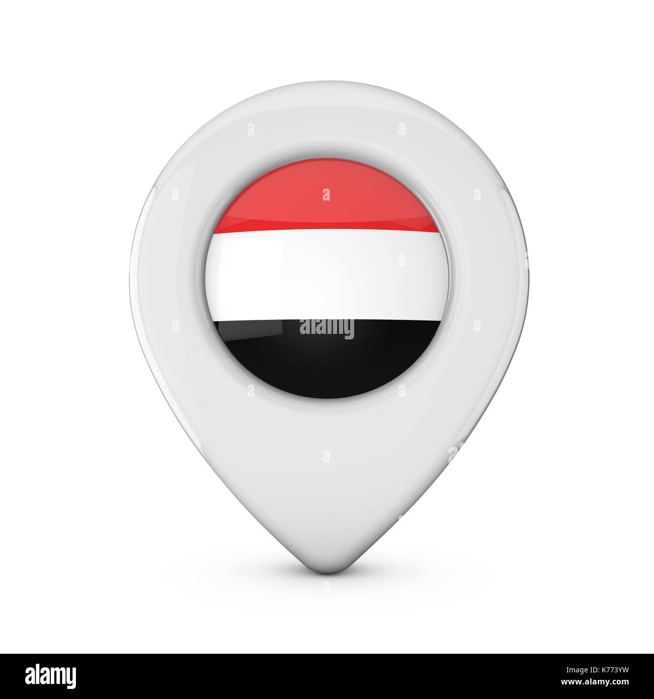 Yemen flag location marker icon. 3D Rendering Stock Photo - Alamy