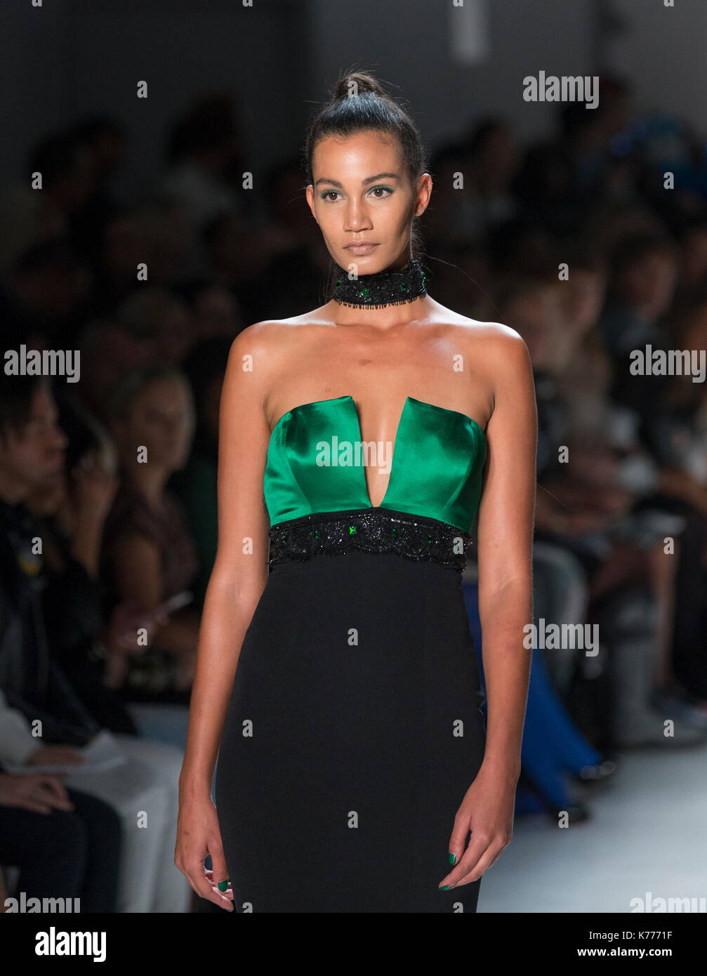 New York, United States. 13th Sep, 2017. Model walks runway for Zang ...